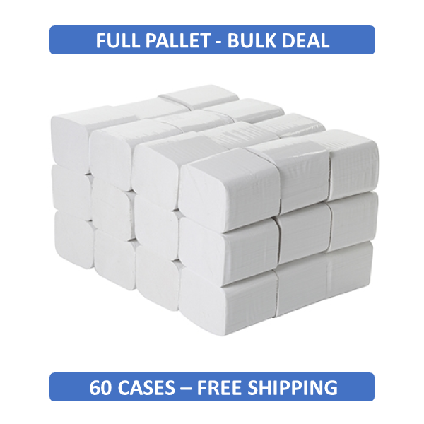 Bulk 2 Ply Interleaved Toilet Tissue – 60 Cases (Full Pallet ...
