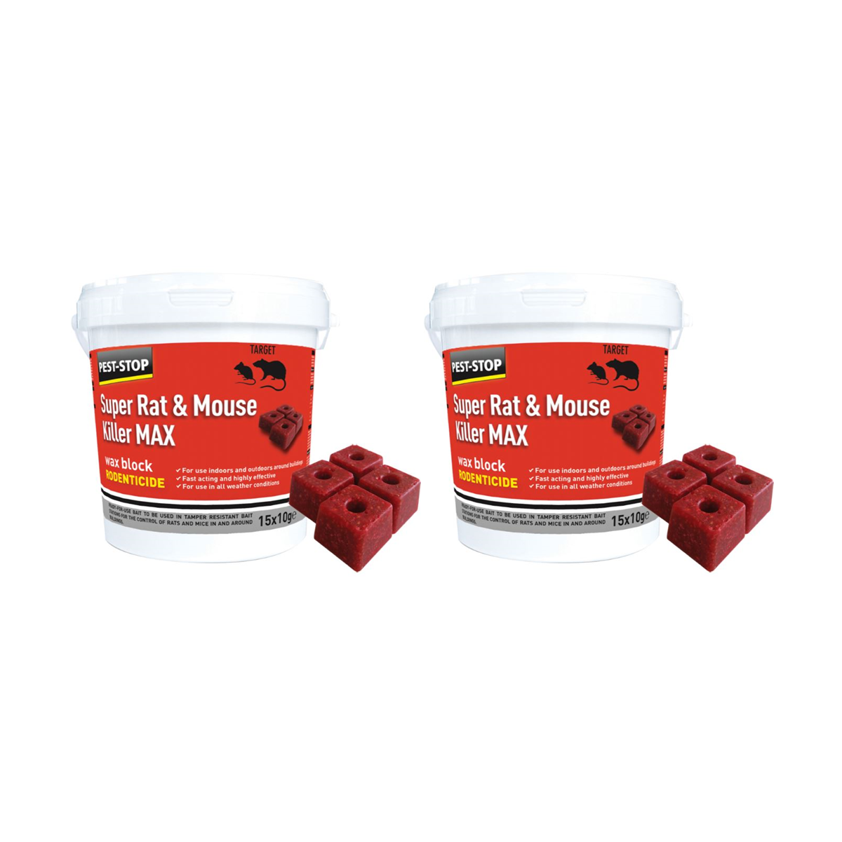 Pest-Stop Super Rat & Mouse Killer MAX Wax Blocks - 2 Pack – Saniworld