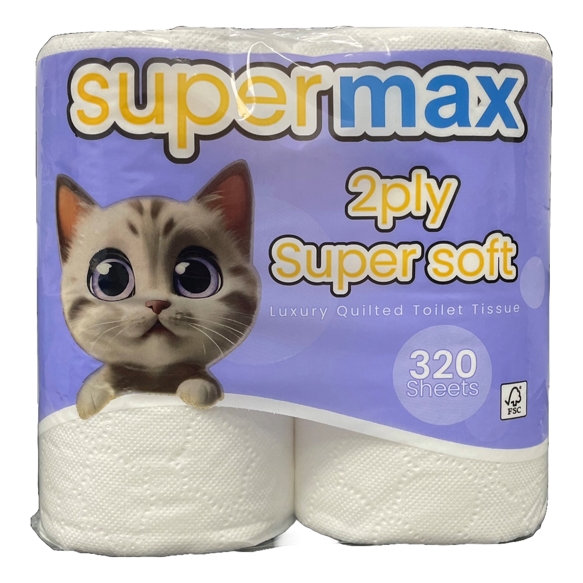 Supermax 2-Ply Toilet Rolls – Half Pallet (33 Cases) – Saniworld