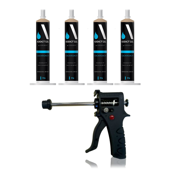 Addict Cockroach Killer Bait Gel 4 x 35g and Bait Gun Bundle – Saniworld